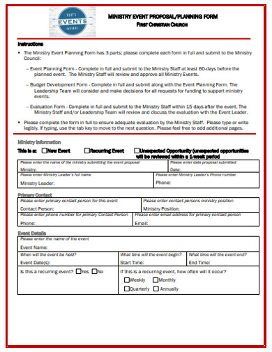 11+ Church Event Planning Templates in PDF | DOC