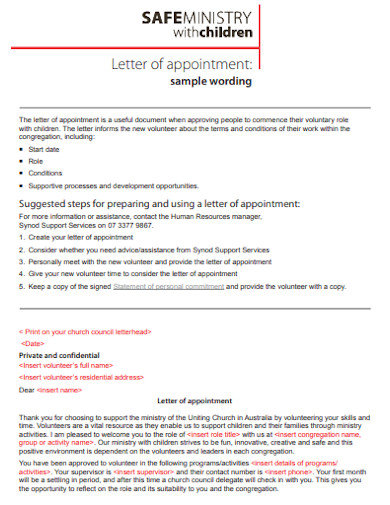 5+ Church Staff Appointment Letter Templates in PDF | DOC