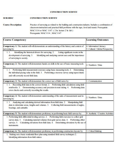 20 FREE Construction Survey Templates In PDF DOC