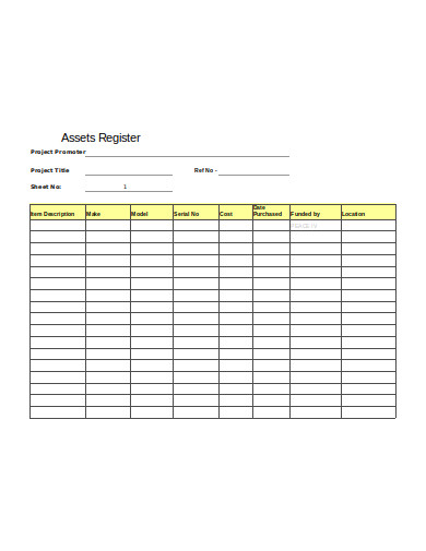 12+ Fixed Asset Register Templates in PDF | DOC | XLS