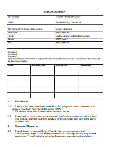23+ Simple Method Statement Templates - PDF, DOC | Free & Premium Templates