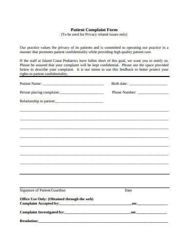 21+ Patient Complaint Form Templates in PDF | DOC