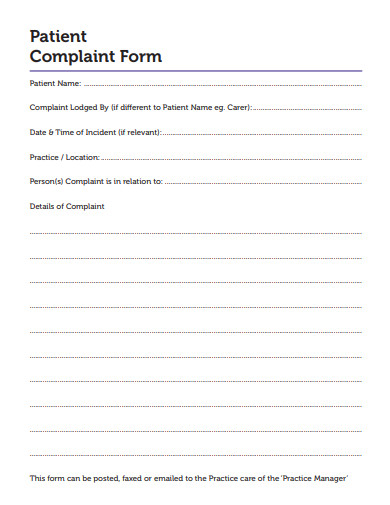 21+ Patient Complaint Form Templates in PDF | DOC