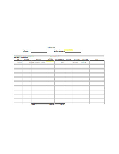 FREE 21+ Petty Cash Log Template in PDF | MS Word | XLS