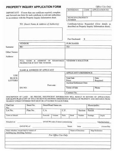 22+ Property Inquiry Form Templates in PDF | DOC