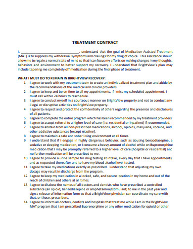 FREE 22+ Treatment Contract Templates in PDF | MS Word