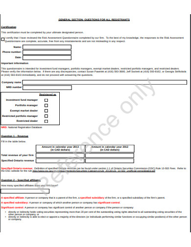20+ Risk Assessment Questionnaire Templates in Google Docs | MS Word ...