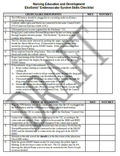 6+ Nurse Competency Checklist Templates in DOC | PDF