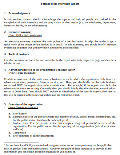 10 Internship Report Templates In PDF DOC