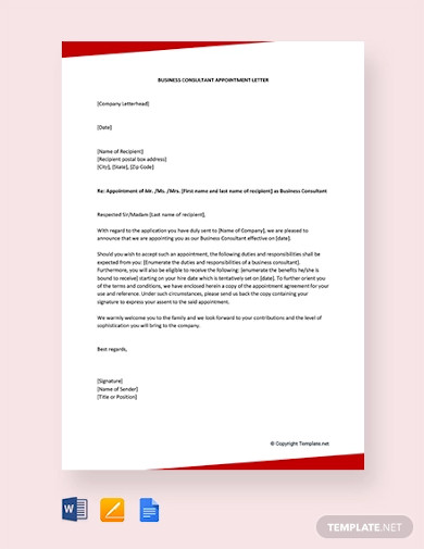 12+ Consultant Letter Templates in Google Docs | PDF | Word | Pages