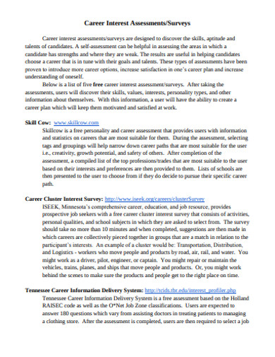 10+ Career Interest Survey Templates in Google Docs | Word | Pages | PDF