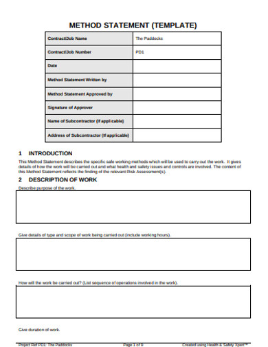 26+ Method Statement Templates in Google Docs | Word | Pages | PDF