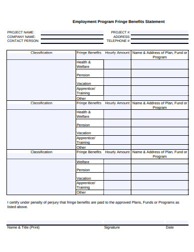 19+ Benefits Statement Templates in PDF | DOC | XLS
