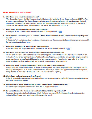 11+ Church Conference Report Templates in DOC | PDF