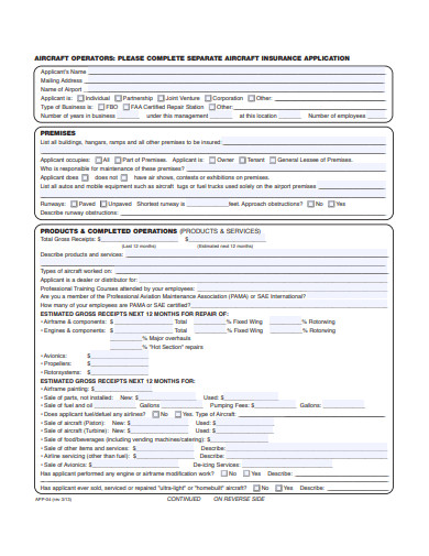 11+ Liability Insurance Application Templates in PDF | DOC