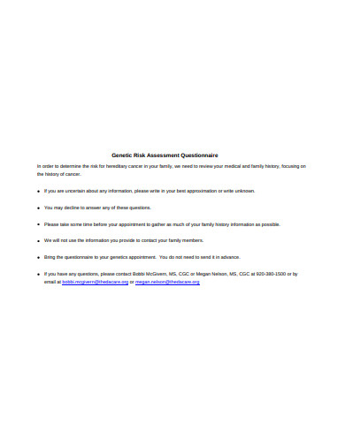 20+ Risk Assessment Questionnaire Templates in Google Docs | MS Word ...