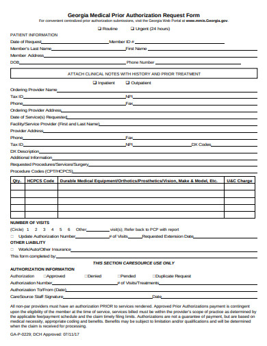 15+ Medical Prior Authorization Form Templates - PDF, DOC