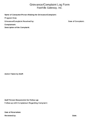9+ Grievance Log Templates in PDF | Word | Doc