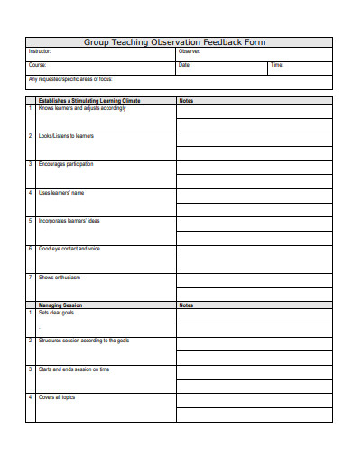 11+ Teacher Feedback Form Templates in Doc | PDF