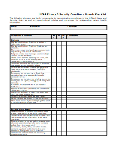 FREE 10+ HIPAA Security Checklist Templates in PDF | MS Word