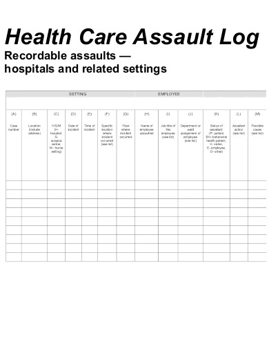 FREE 11+ Health Log Templates in PDF | MS Word