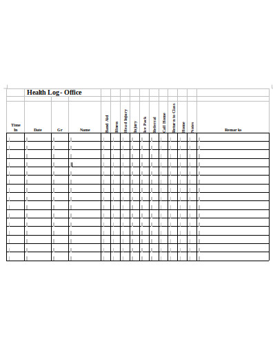 FREE 11+ Health Log Templates in PDF | MS Word