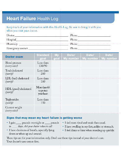 FREE 11+ Health Log Templates in PDF | MS Word