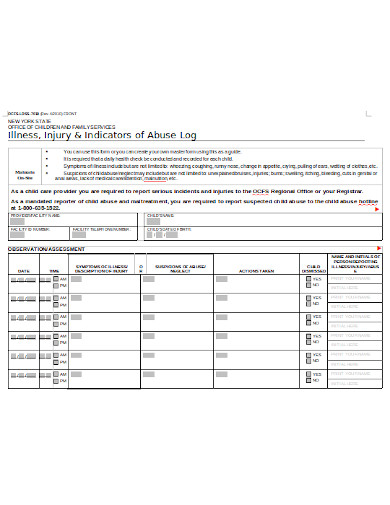 FREE 11+ Health Log Templates in PDF | MS Word