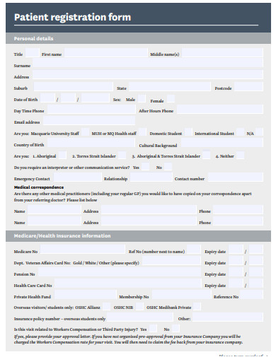 24+ Patient Registration Form Templates - PDF, DOC