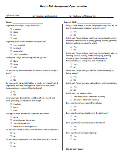 20+ Risk Assessment Questionnaire Templates in Google Docs | MS Word ...