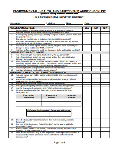 10 Health And Safety Audit Checklist Templates In DOC PDF