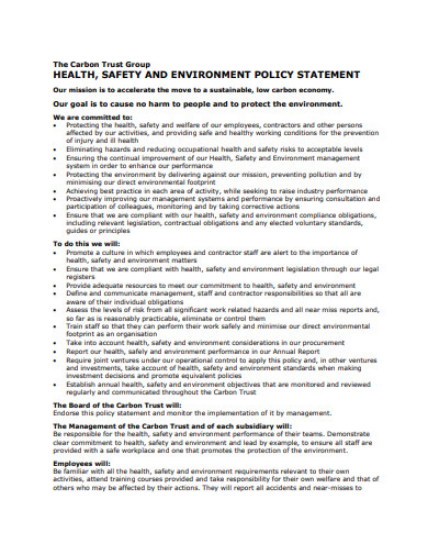 20+ Environmental Policy Statement Templates in PDF | DOC
