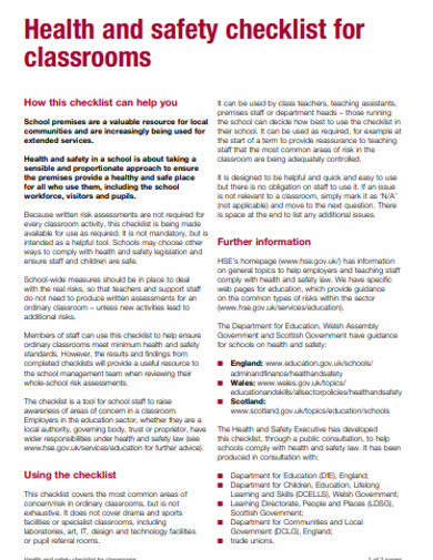 20+ School Checklist Templates in Google Docs | Word | Pages | PDF