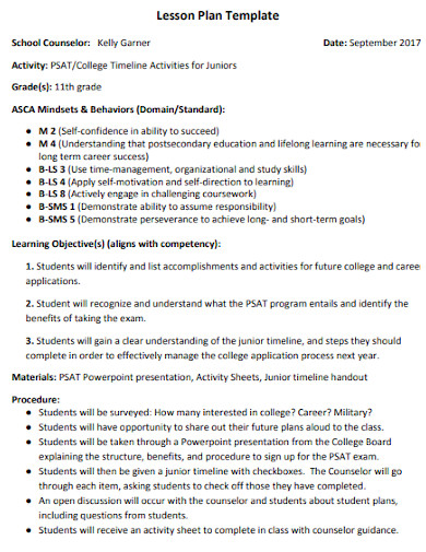 11+ School Counselor Lesson Plan Templates in PDF | Word