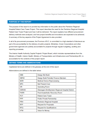 12+ Hospital Project Report Templates in PDF
