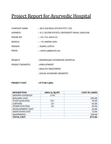 12+ Hospital Project Report Templates in PDF
