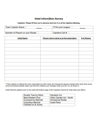 14+ Hotel Survey Templates in PDF | DOC