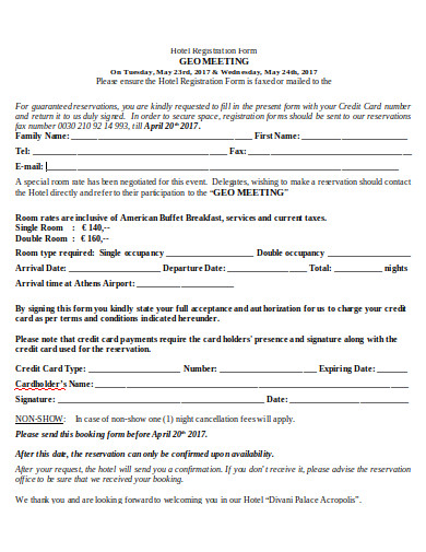 12+ Hotel Registration Form Templates in MS Word