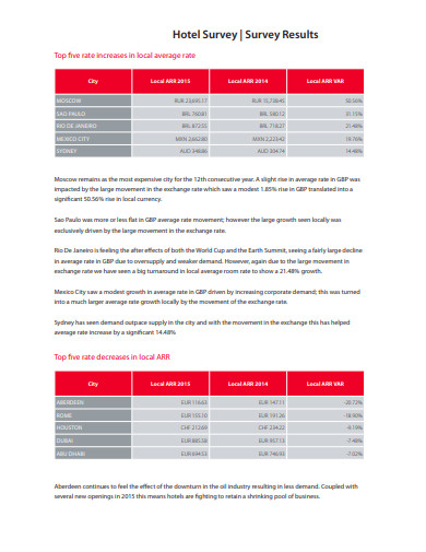 14+ Hotel Survey Templates in PDF | DOC