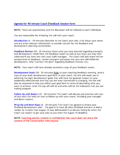 10+ Coach Feedback Form Templates in PDF | DOC