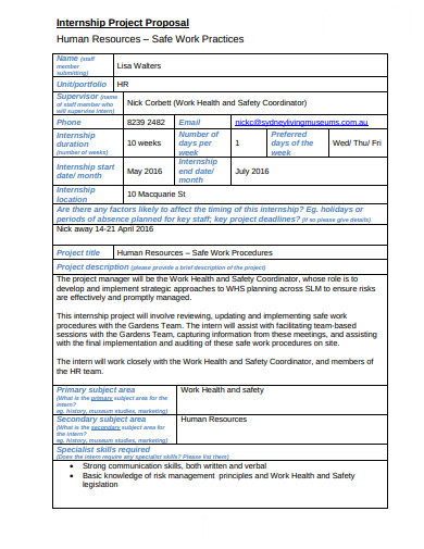 10+ Internship Project Proposal Templates in PDF | DOC