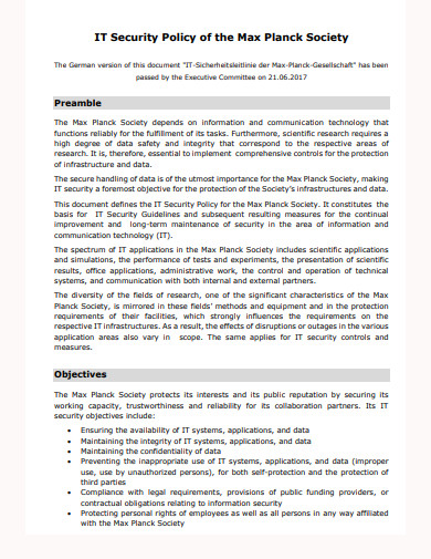 FREE 10+ IT Security Policy Templates in MS Word | PDF
