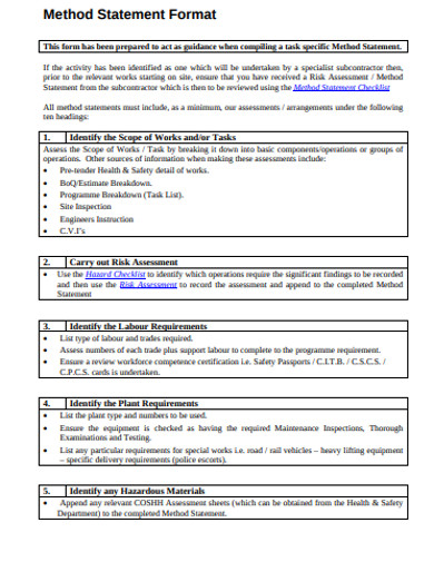 26+ Method Statement Templates in Google Docs | Word | Pages | PDF