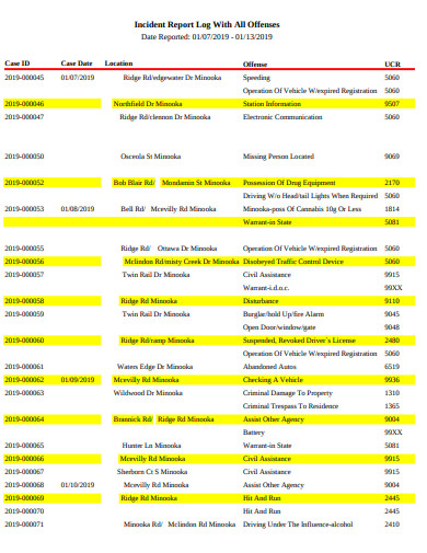 FREE 10+ Incident Report Log Templates in PDF | MS Word