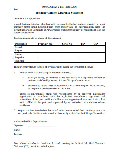13+ Clearance Statement Templates in PDF | DOC