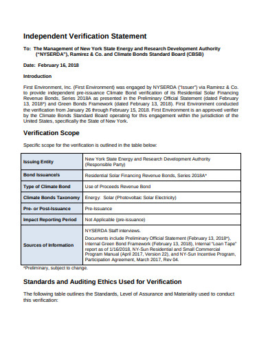 23+ Verification Statement Templates in PDF | DOC