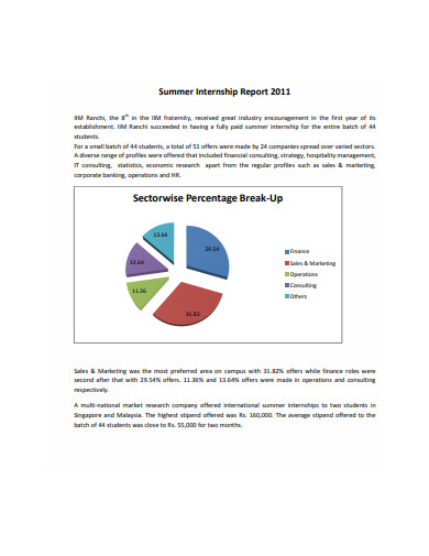 11+ Summer Internship Report Templates in PDF | DOC