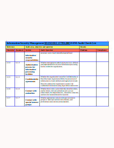 FREE 10 Information Security Checklist Templates In MS Word PDF