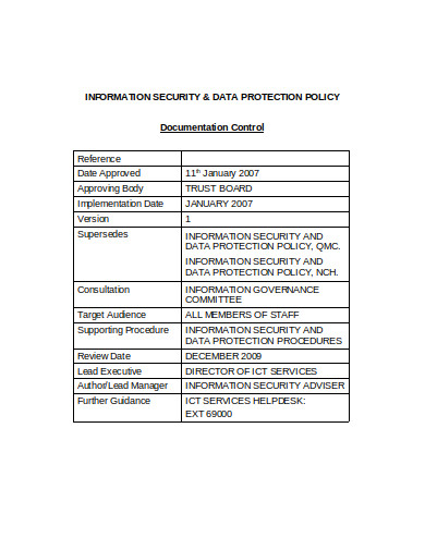 FREE 13+ Data Security Policy Templates in PDF | MS Word