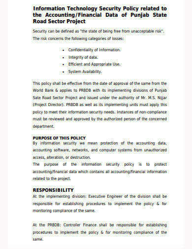 FREE 10+ IT Security Policy Templates in MS Word | PDF